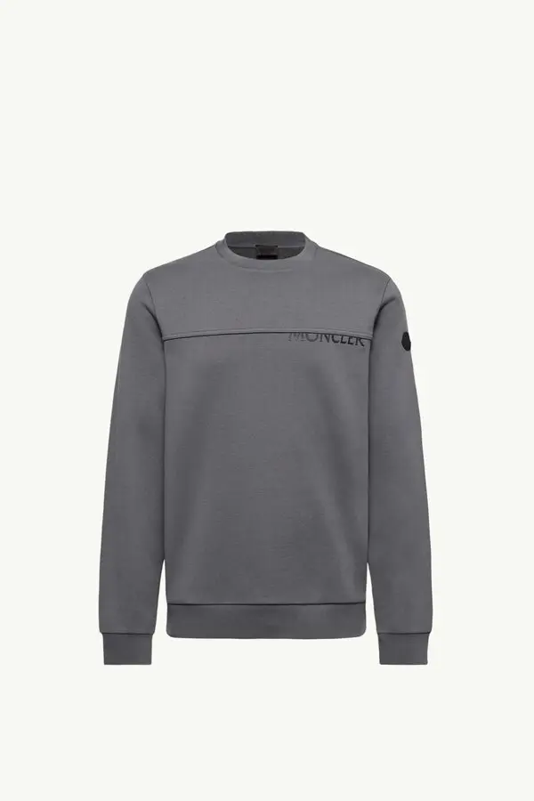 Moncler Logo Cotton Sweatshirt - Grey