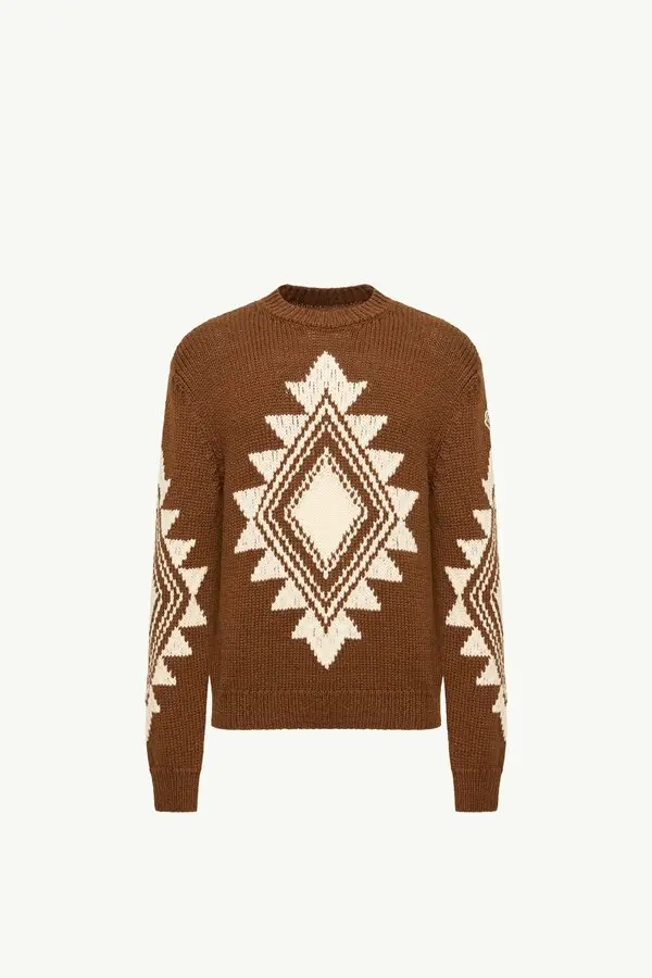 Moncler Geometric Jacquard Wool Blend Sweater