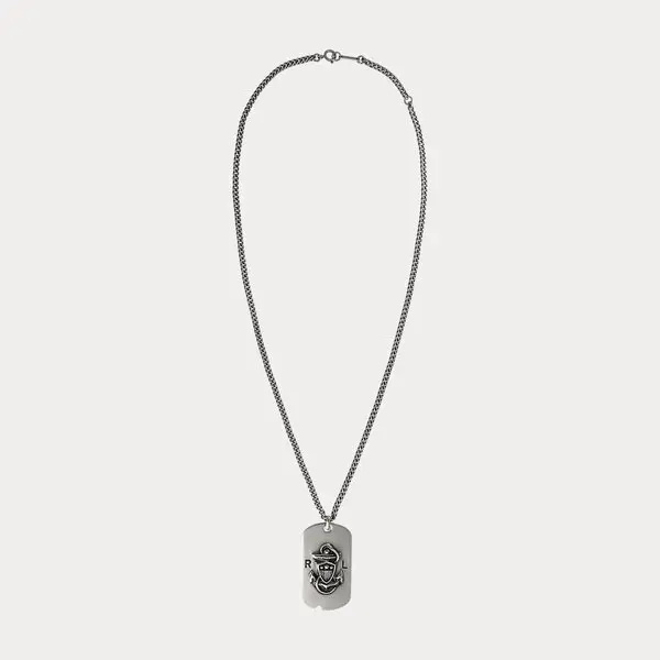 Ralph Lauren Sterling Silver Pendant Necklace - Grey