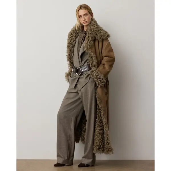 Ralph Lauren Stassie Birdseye Tweed Jacket With Hooded Lapels