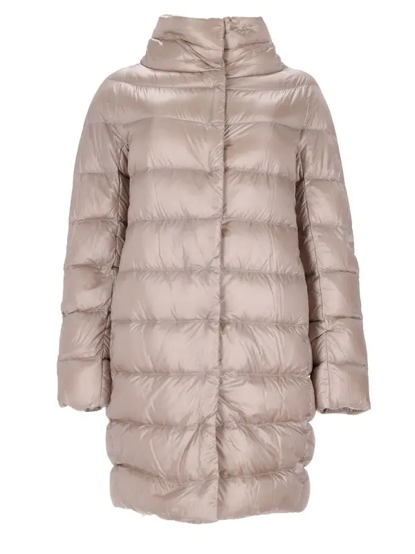 Herno Quilted Long Down Jacket - Pink