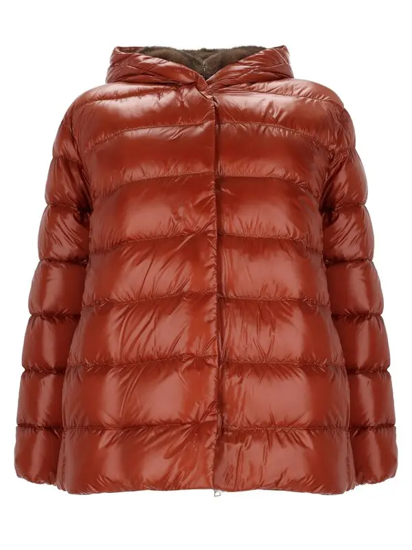 Herno Giacca In Nylon Ultralight E Melange Effetto Visone - Red