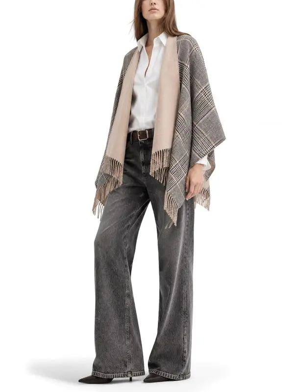 Brunello Cucinelli Pantalone "contemporary Loose" In Denim Authentic Con Monile