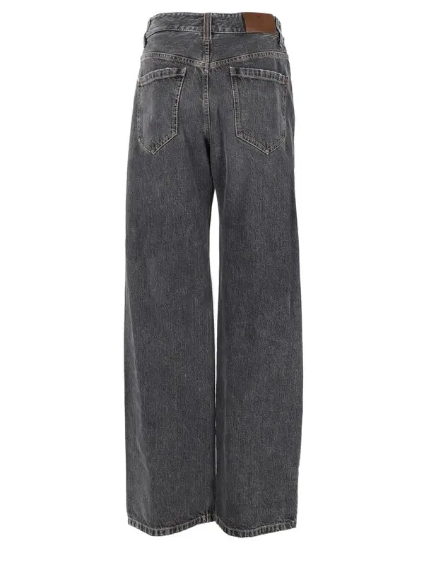 Brunello Cucinelli Pantalone "contemporary Loose" In Denim Authentic Con Monile