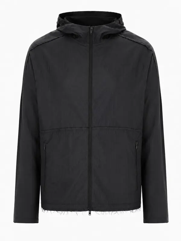 Y3 Giacca "running" Con Cappuccio E Zip