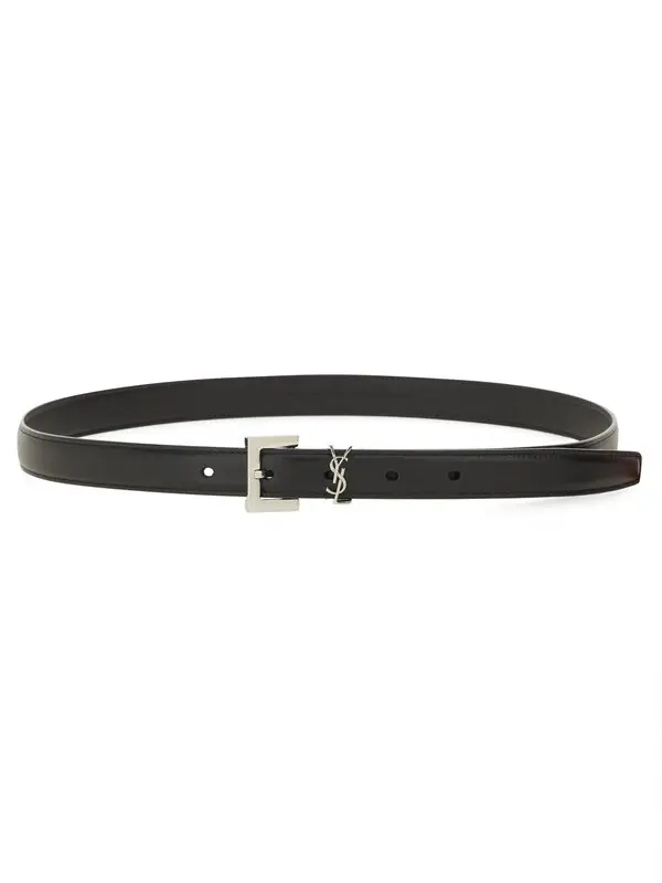 Saint Laurent Cintura "cassandre" Sottile - Black