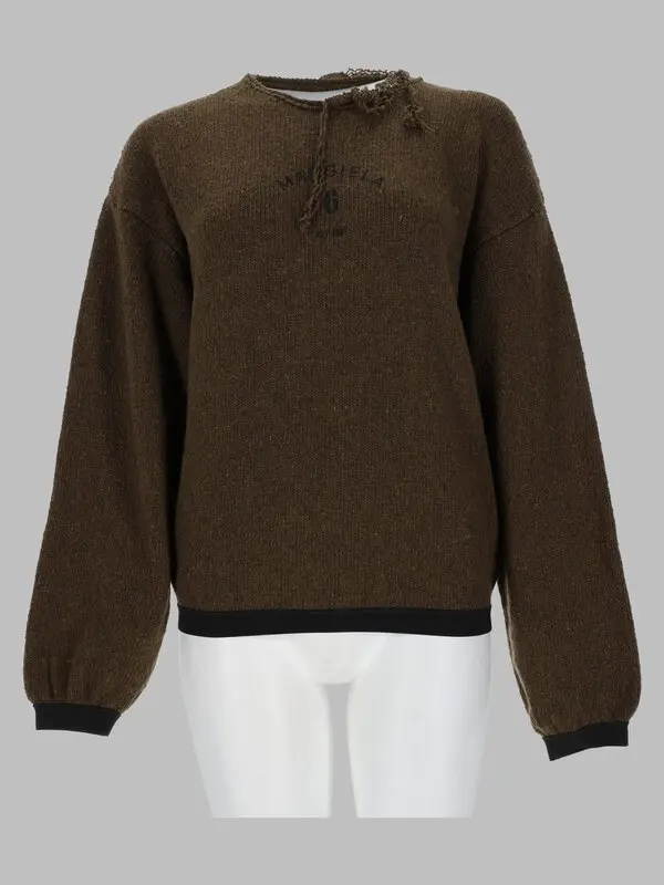 MAISON MARGIELA Maglia Con Dettagli Sfrangiati