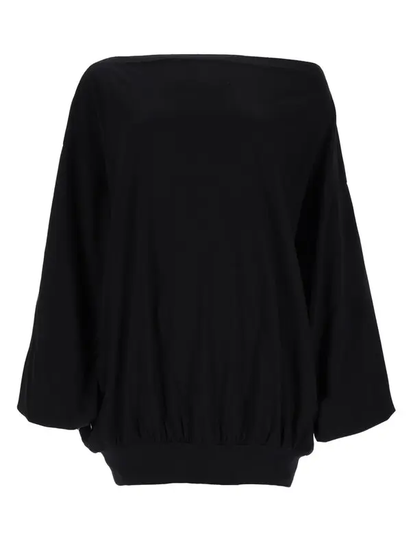MAISON MARGIELA T-shirt Asimmetrica A Manica Lunga - Black