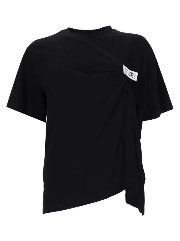 MAISON MARGIELA T-shirt Con Drappeggio E Patch Logo