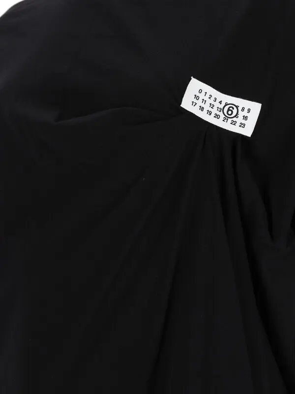 MAISON MARGIELA T-shirt Con Drappeggio E Patch Logo