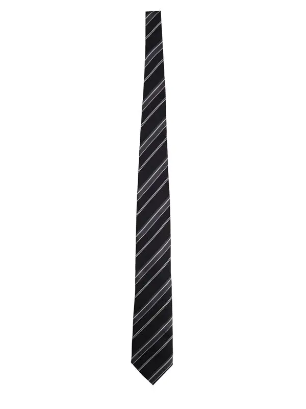TOM FORD Diagonal Stripe Silk Cravat - Black