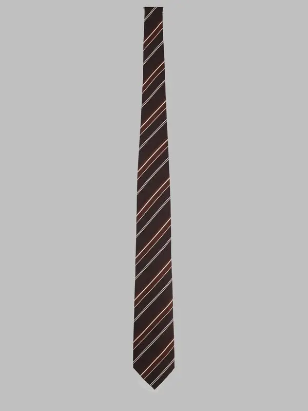 TOM FORD Diagonal Stripe Silk Cravat - Brown