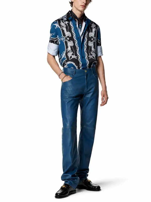 Versace Camicia In Seta Stampa Baroque