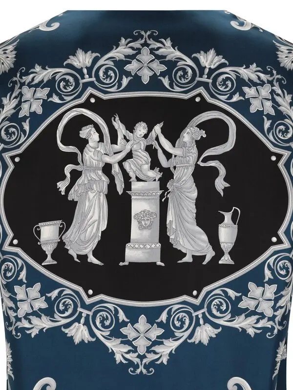 Versace Camicia In Seta Stampa Baroque