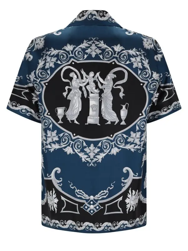 Versace Camicia In Seta Stampa Baroque