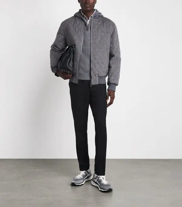 Isaia Wool-cashmere Knitted Hoodie
