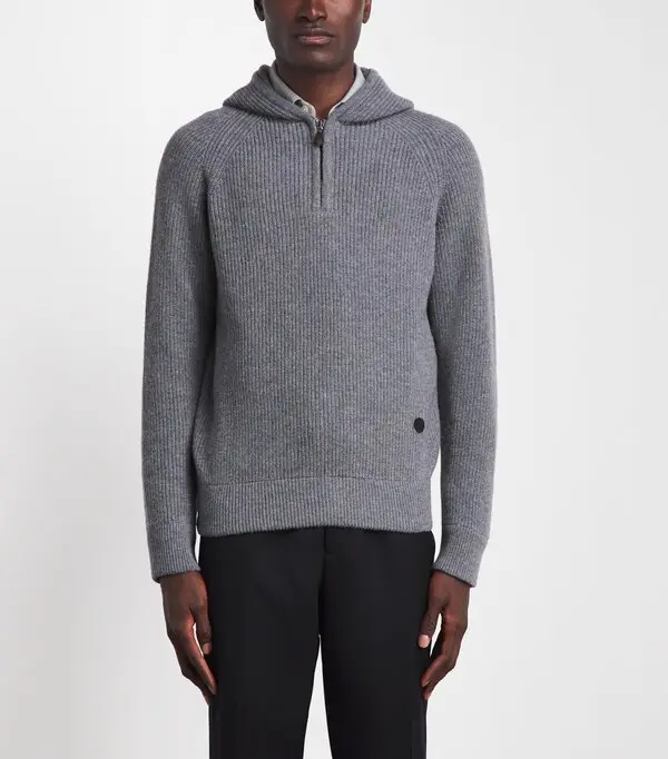 Isaia Wool-cashmere Knitted Hoodie