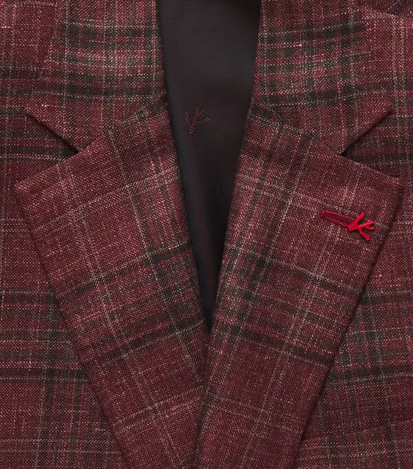 Isaia Wool-cashmere-silk Check Capri Blazer