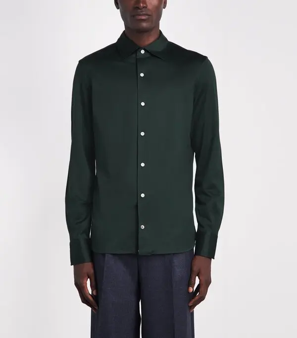 Isaia Cotton Jersey Sport Shirt