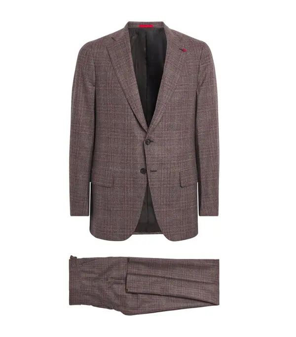 Isaia Cashmere Check Domenico 2-piece Suit - Brown