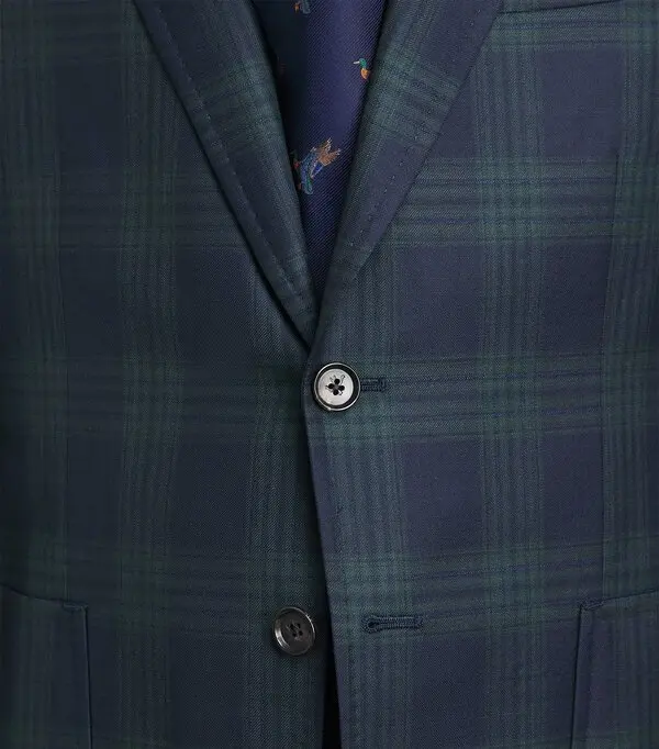 Isaia Wool Check Capri Blazer