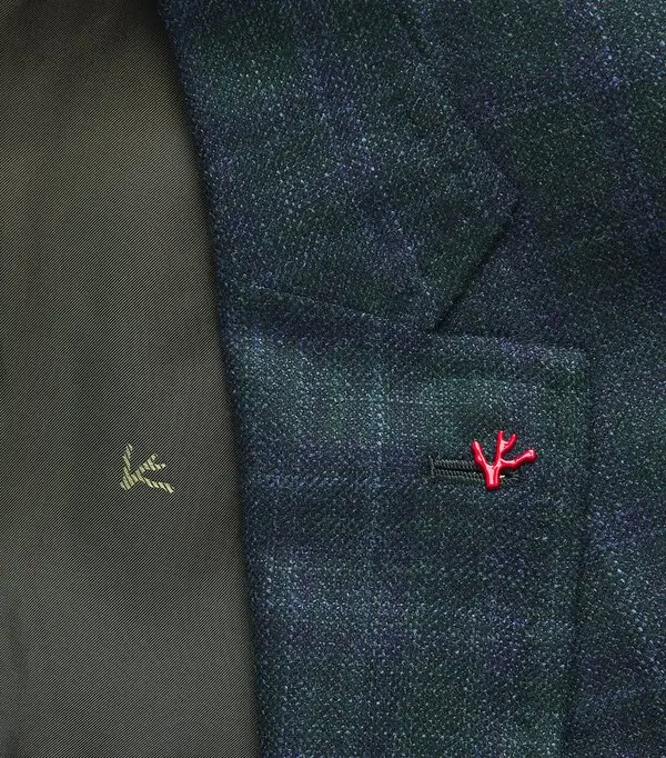 Isaia Wool-silk-cashmere Check Capri Blazer