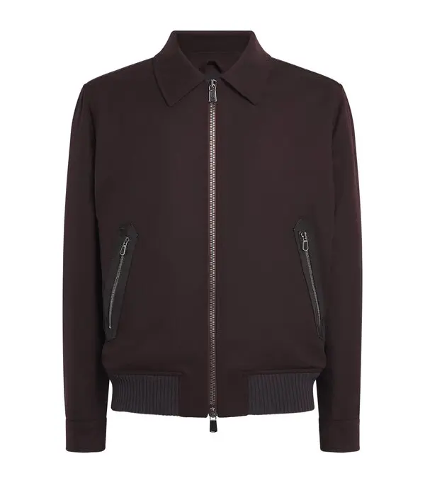 Isaia Wool Padded Aviator Jacket