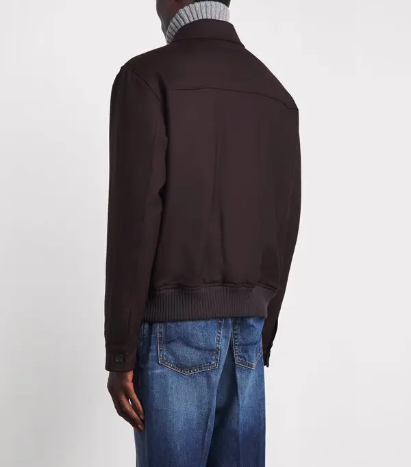 Isaia Wool Padded Aviator Jacket