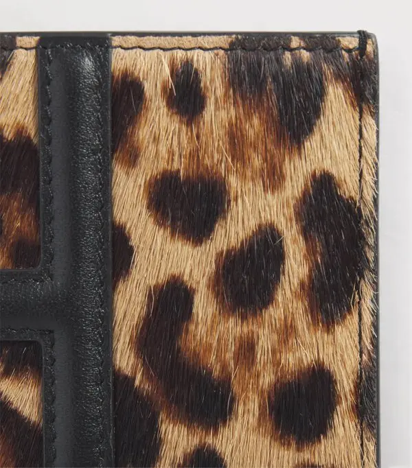 Harrods Leather Leopard Print Card Holder
