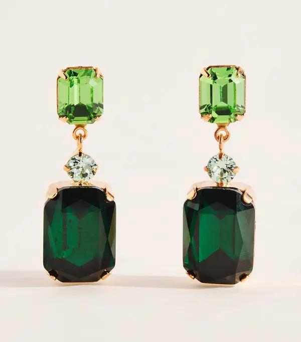 JENNIFER BEHR Yellow Gold-plated Justine Drop Earrings - Green