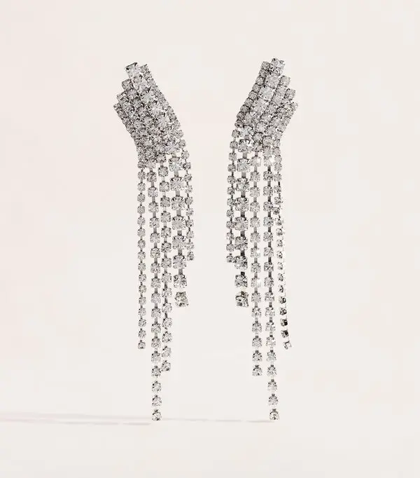 JENNIFER BEHR Crystal Zayla Drop Earrings - Silver