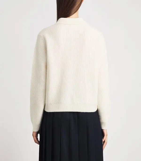 Harrods Cashmere Polo Sweater With Crystal Embellishments