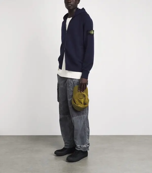Stone Island Virgin Wool-blend Zip-up Hoodie