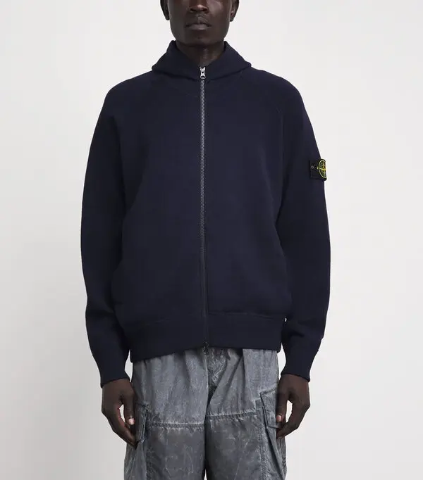 Stone Island Virgin Wool-blend Zip-up Hoodie