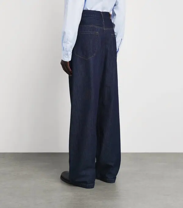 Dries Van Noten Pleated Wide-leg Jeans
