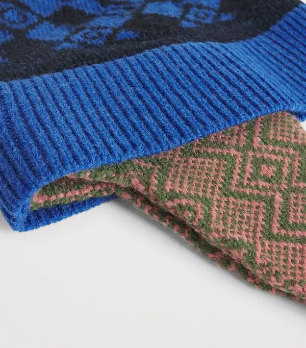 Dries Van Noten Wool Jacquard Hat - Blue