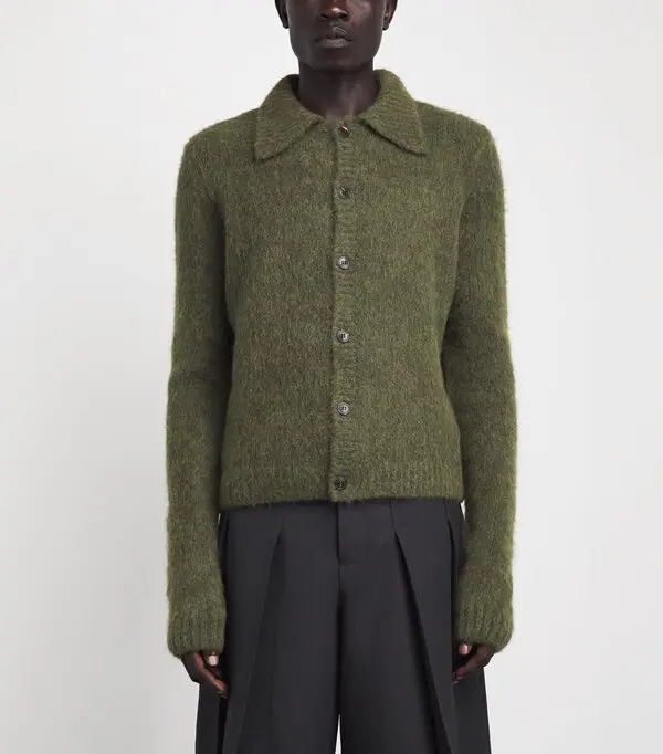 Dries Van Noten Alpaca-blend Cardigan - Green