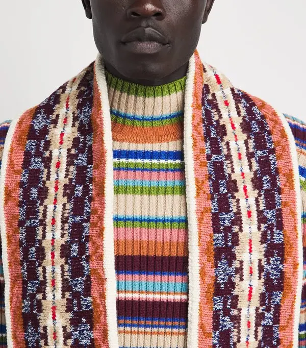 Dries Van Noten Wool-blend Fringed Scarf