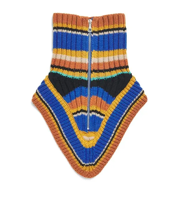 Dries Van Noten Wool Zip Collar - Blue