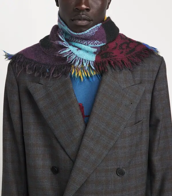 Dries Van Noten Wool-blend Patchwork Scarf
