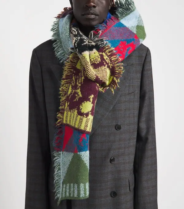 Dries Van Noten Wool-blend Patchwork Scarf