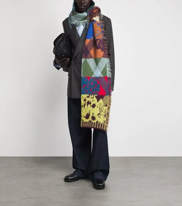Dries Van Noten Wool-blend Patchwork Scarf