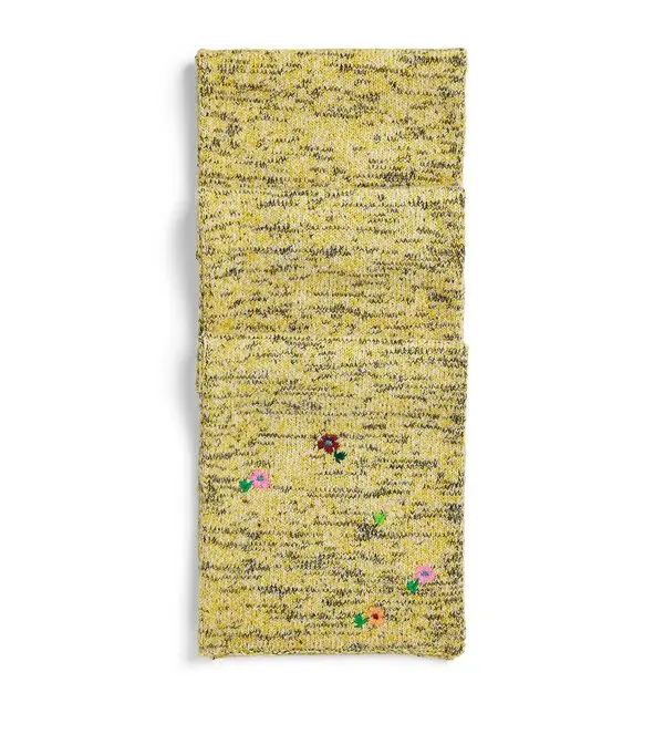Dries Van Noten Wool-cashmere-blend Embroidered Scarf - Yellow