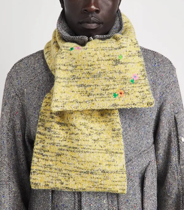 Dries Van Noten Wool-cashmere-blend Embroidered Scarf