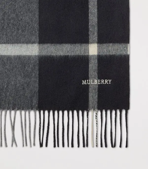 Mulberry Small Merino Wool Check Scarf