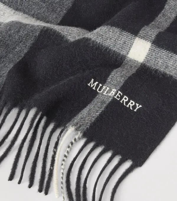 Mulberry Small Merino Wool Check Scarf