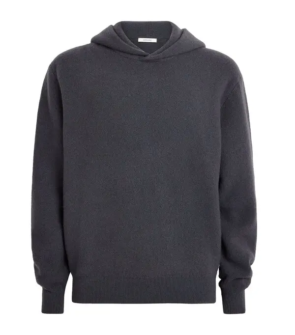 LEMAIRE Oversized Stretch Cashmere Hoodie - Grey