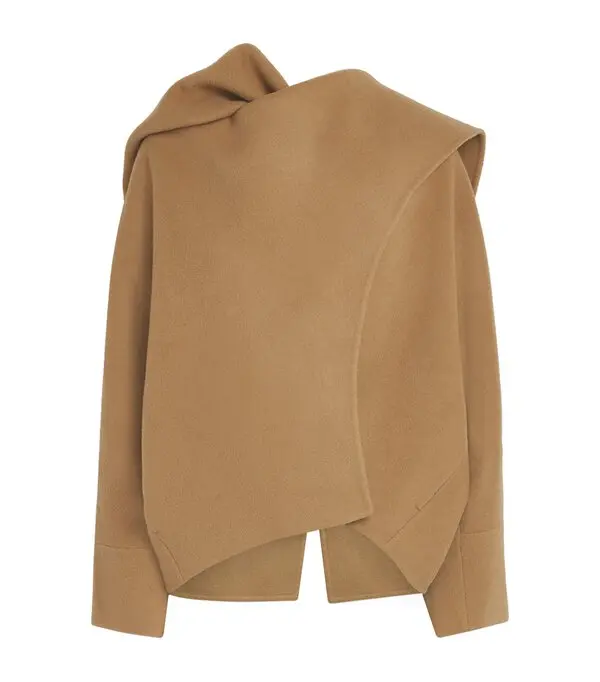 Source Unknown Wool Nuage Scarf Coat - Beige