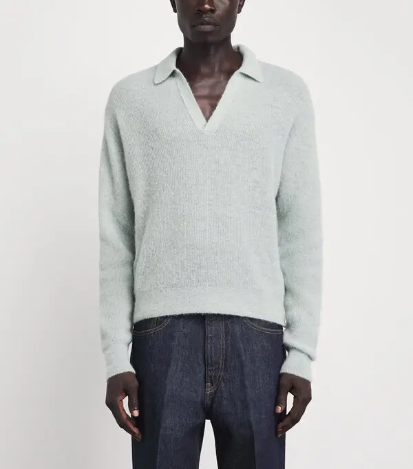 Auralee Alpaca-blend Skipper Polo Sweater