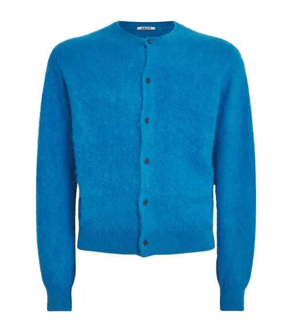 Auralee Alpaca Garment-dyed Cardigan